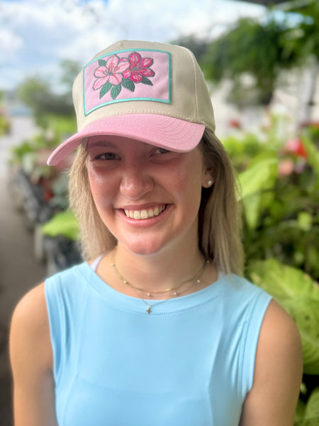 Azalea Hat - Cream/Pink – mobtown merch